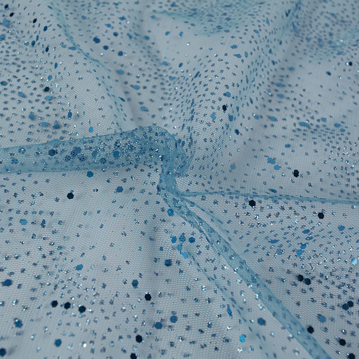 TUL LAMINADO AZUL TURCO – Marijoa Tejidos